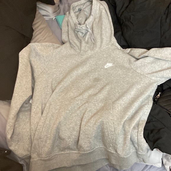 Nike | Shirts & Tops | Grey Nike Hoodie With Extra Long Neck To Stay ...